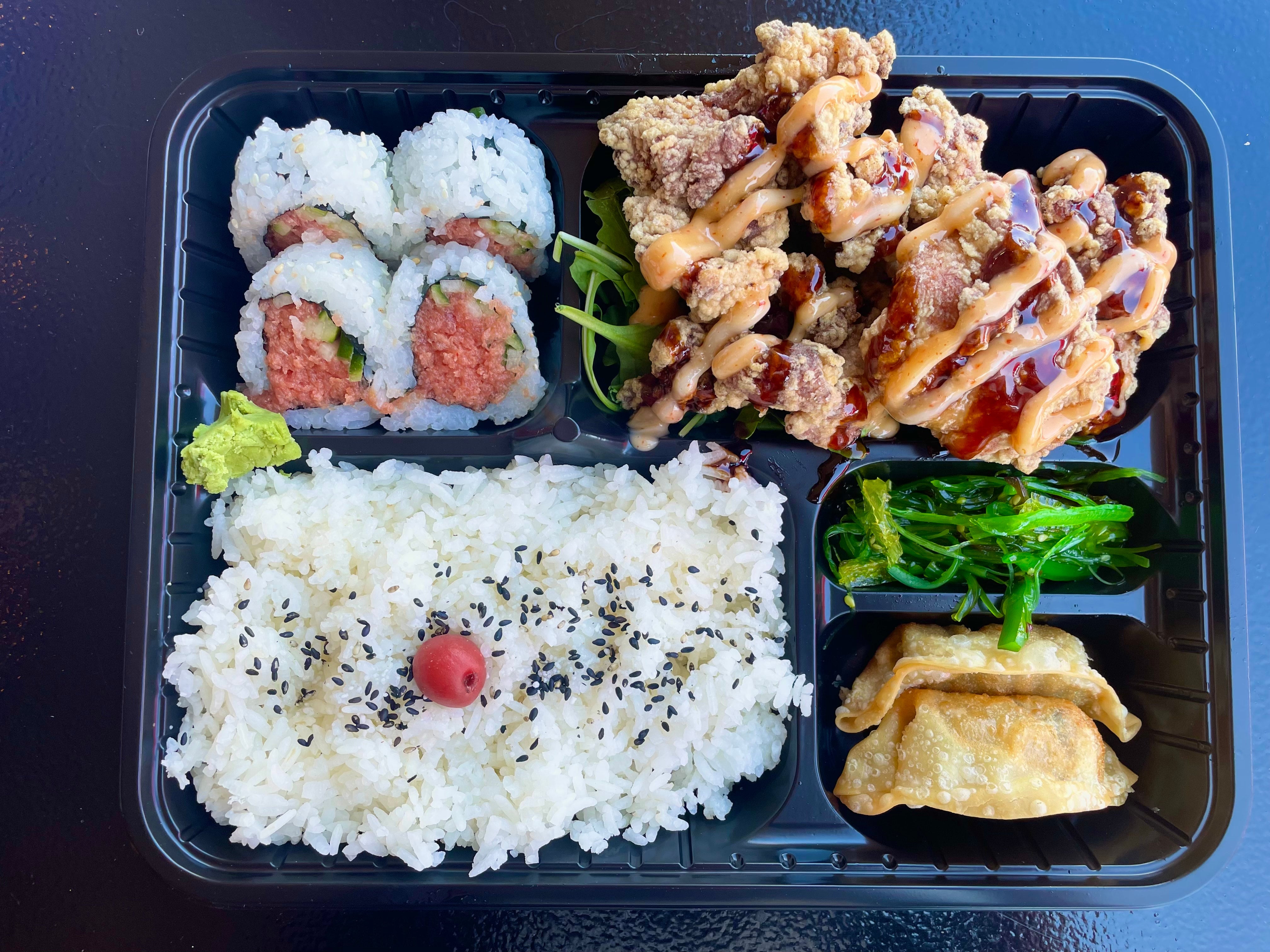 Bento Box Chicken Karaage | GOJIRA Ramen & Sushi Mammoth Lakes